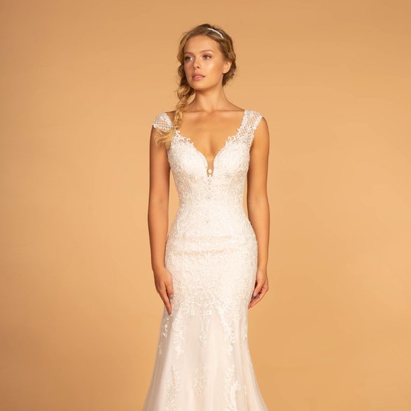 GLS Collective | Dresses | New Sleeveless Sheath Wedding Mesh Dress ...